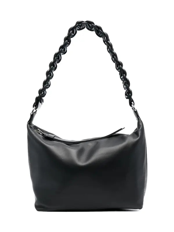 Kara Lattice Leather Tote Bag - Black