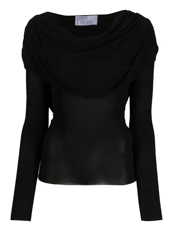 Giuseppe Di Morabito Draped-detailing T-shirt - Black