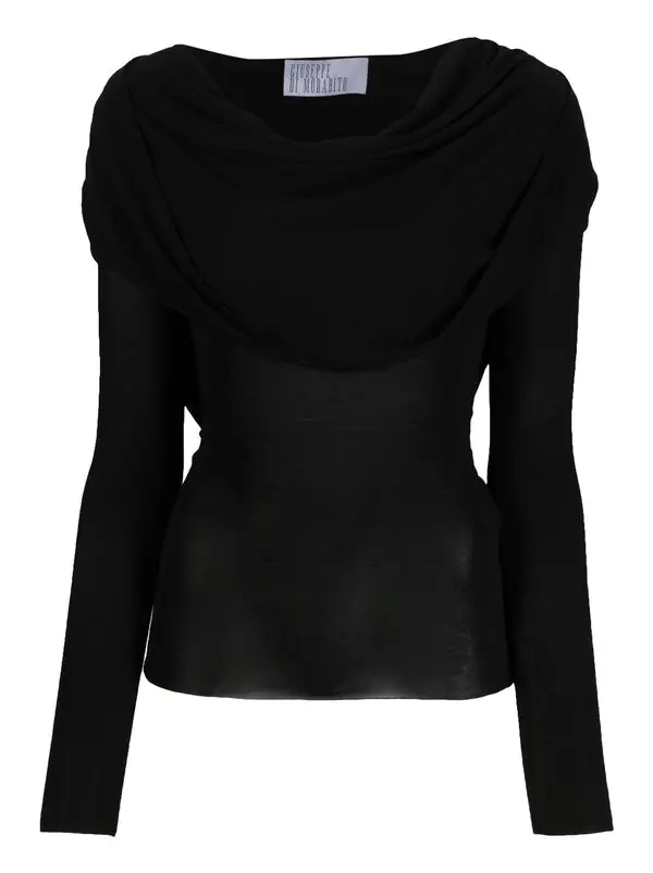 Giuseppe Di Morabito Draped-detailing T-shirt - Black
