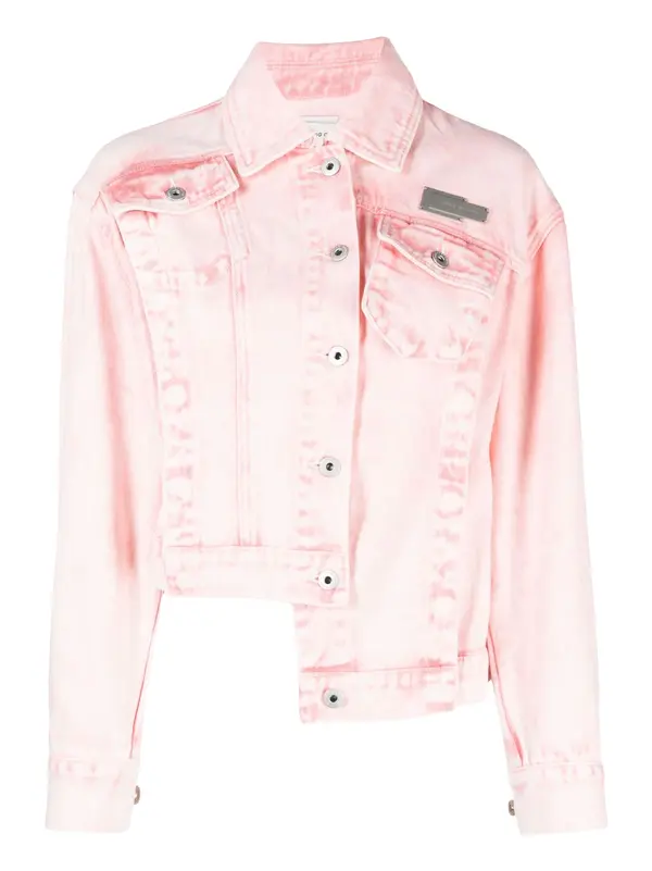 FENG CHEN WANG Logo-plaque Denim Jacket - Pink
