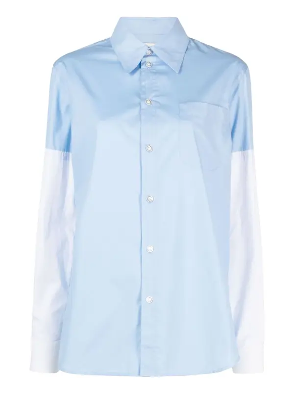 Marni Long-sleeve Cotton Shirt - Blue