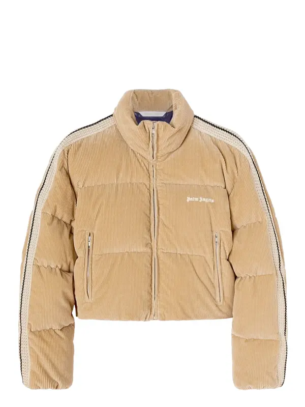 Palm Angels Corduroy Cropped Puffer Jacket - Neutrals