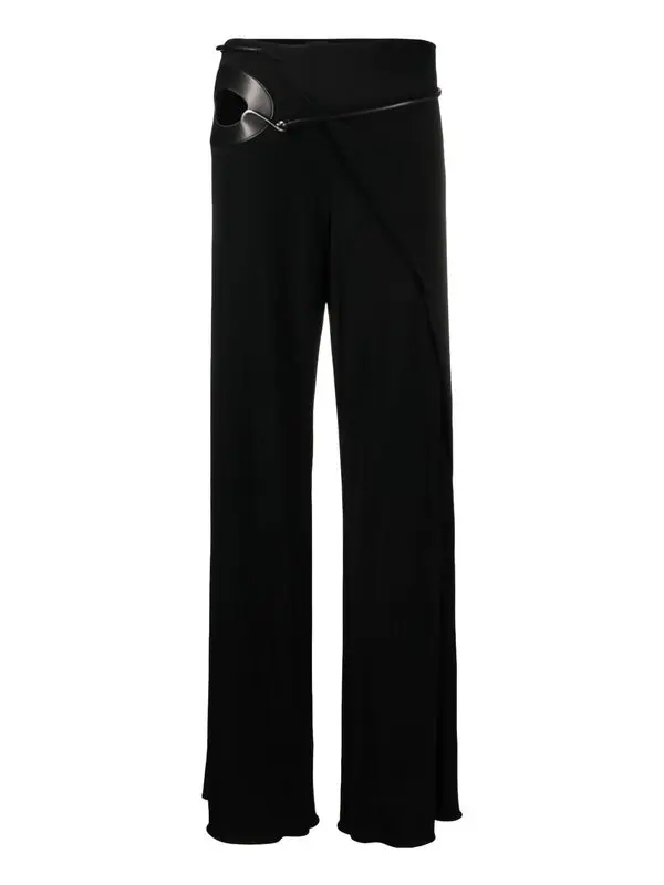 TOM FORD Cut-out Wide-leg Silk Trousers - Black