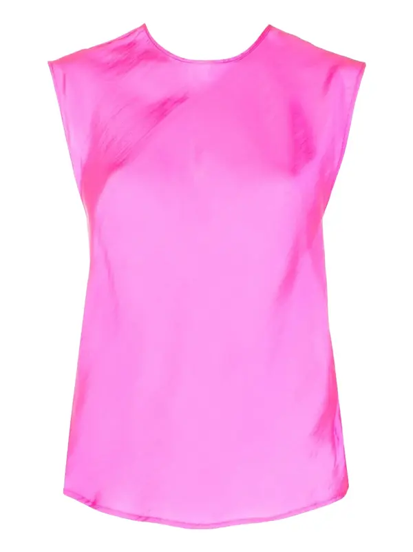 FORTE_FORTE Sleeveless Satin Blouse - Pink