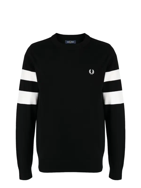 Fred Perry Ringer-embroidered Cotton Sweatshirt - Black