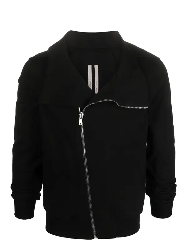 Rick Owens Off-centre Zip-up Jacket - Black