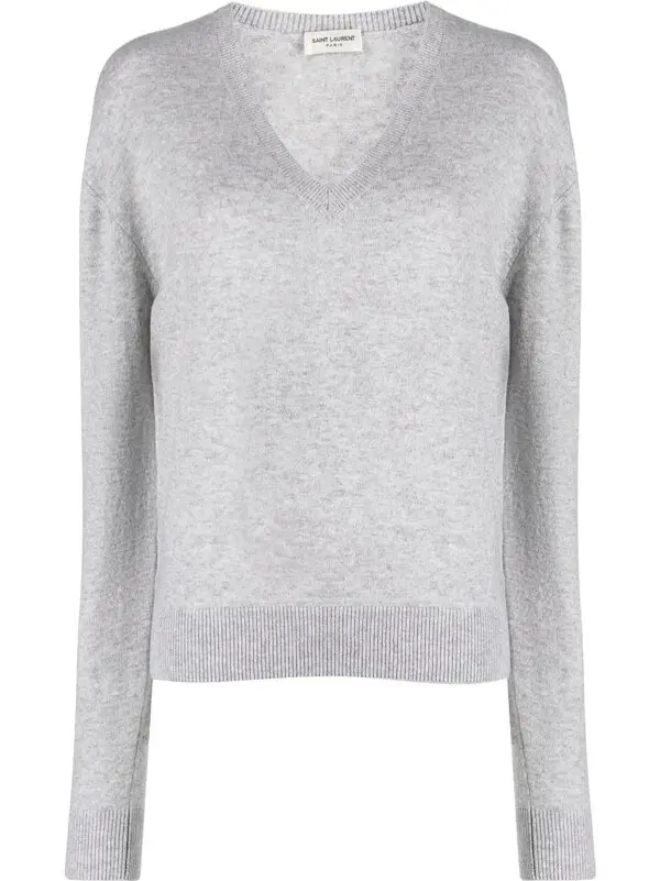 Saint Laurent Mélange Cashmere Jumper - Grey