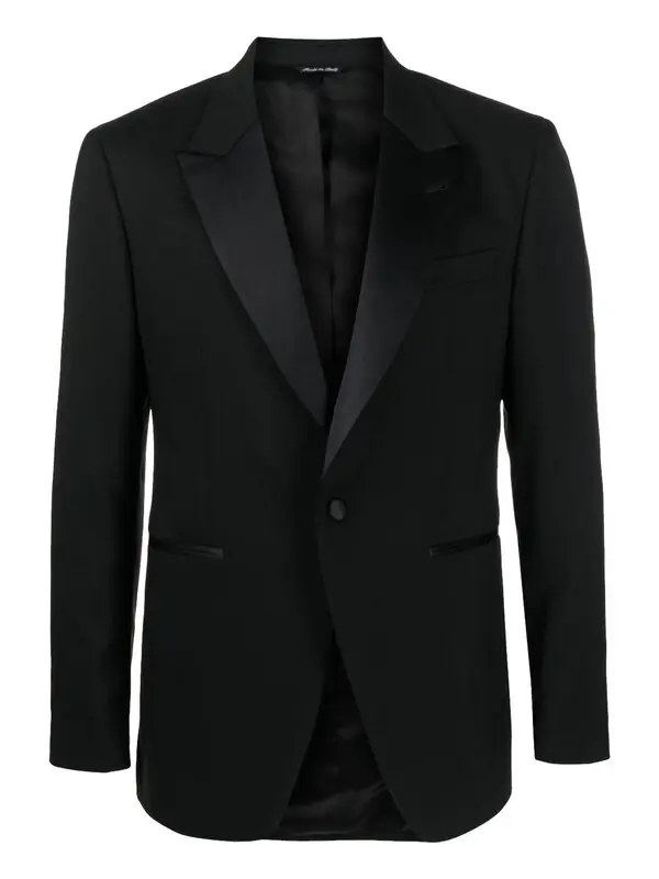 ERALDO Single-breasted Wool Blazer - Black