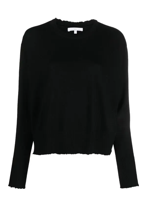 Patrizia Pepe Distressed-finish Wool Jumper - Black