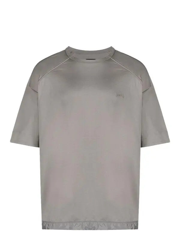 JUUN.J Logo-embroidered Cotton T-shirt - Grey