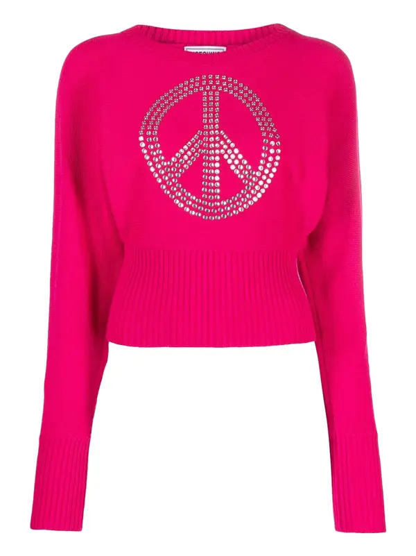 Moschino Rhinestone Cropped Jumper - Pink