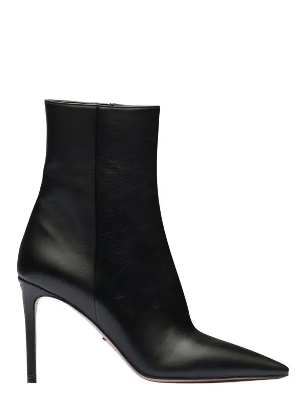 Prada Triangle Logo 95mm Ankle Boots - Black