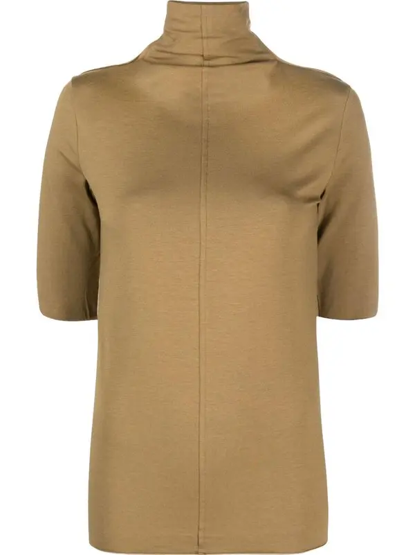 THOM KROM Roll-neck Half-sleeved T-shirt - Brown