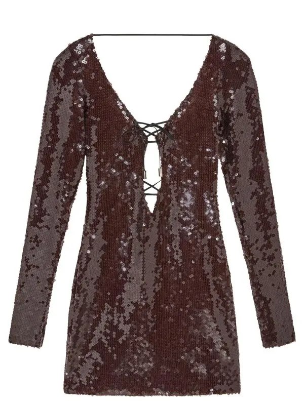 16Arlington Solarium Sequin-embellished Dress - Brown