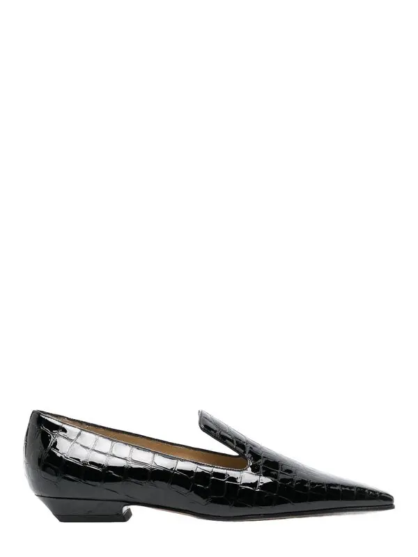 Khaite Marfa Crocodile-effect Leather Loafers - Black