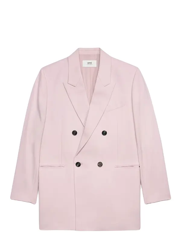 Ami Double-breasted Wool Blazer - Pink