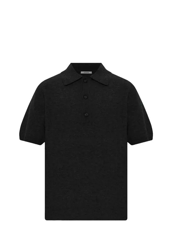 ENTIRE STUDIOS Button Fastening Short Sleeve Sweater - Black
