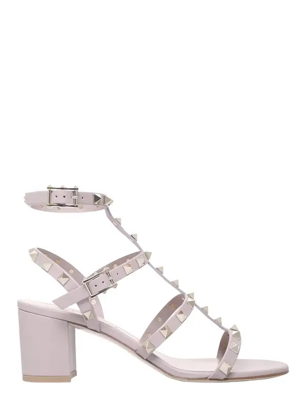 Valentino Garavani Leather Rockstud Sandals 60 - Nude