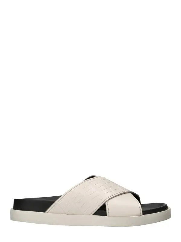 Zegna Crocodile Leather Panarea Slides - White