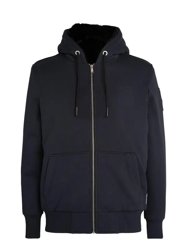 Moose Knuckles Padded Zip-front Hoodie - Navy