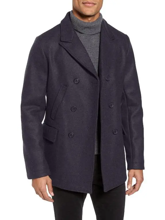 Billy Reid Bond Wool-blend Pea Coat - Navy