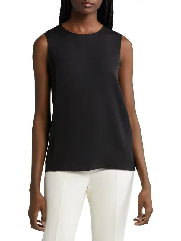 Theory Sleeveless Silk Blouse - Black