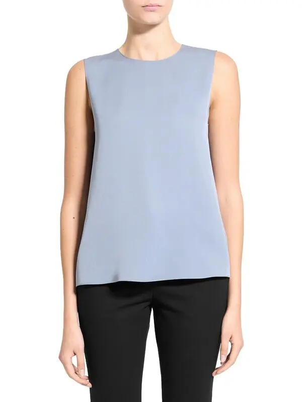Theory Sleeveless Silk Blouse - Harbor Blue - 2jg