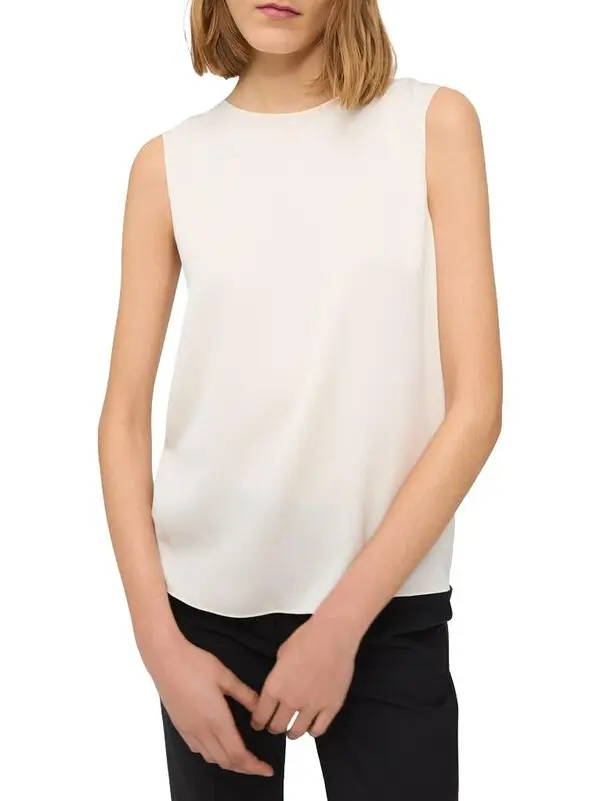 Theory Sleeveless Silk Blouse - Ivory