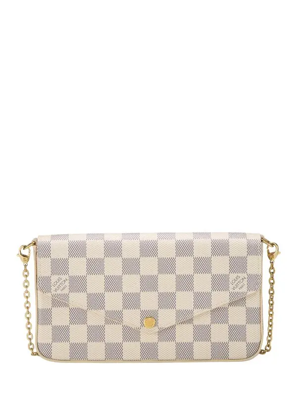LOUIS VUITTON Damier Azur Pochette Felicie - White