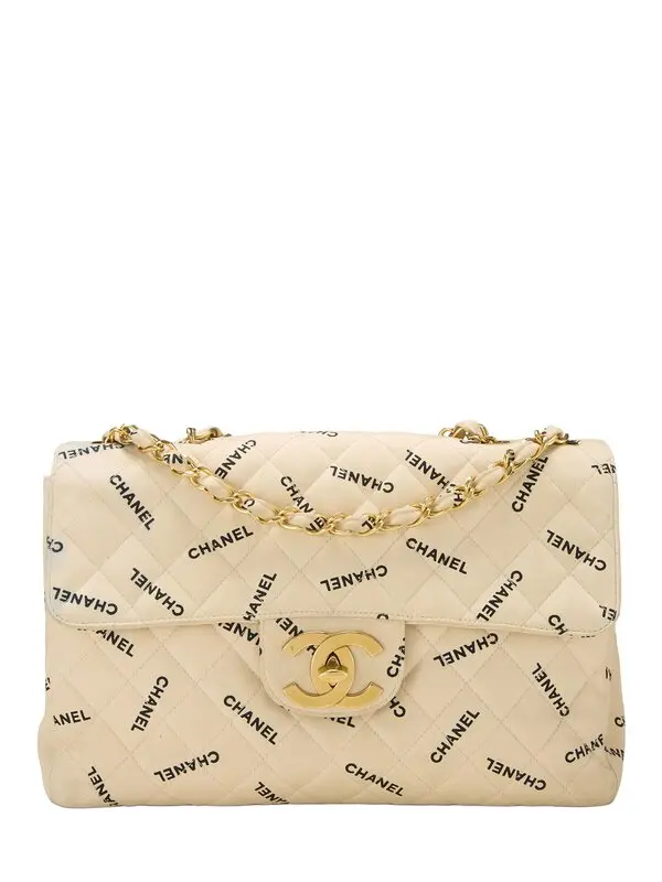 Chanel Logo Canvas Half Flap - Beige