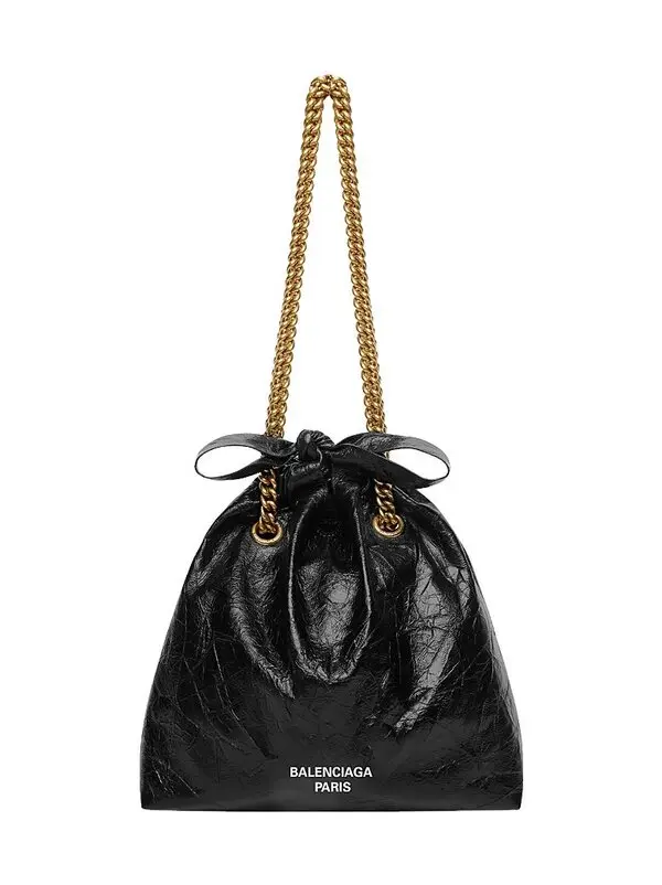 Balenciaga Crush Small Tote Bag - Black/gold