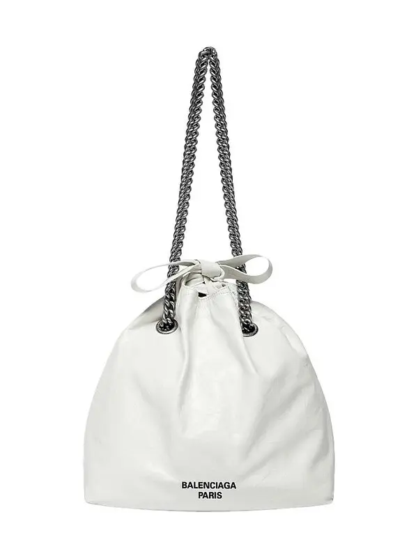 Balenciaga Crush Small Tote Bag - Optic White/silver