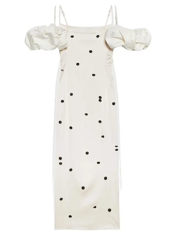 Jacquemus La Robe Choucho Dress - Off White And Black Dots