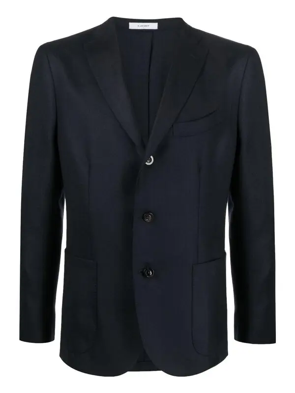 Boglioli Single-breasted Virgin Wool Blazer - Blue