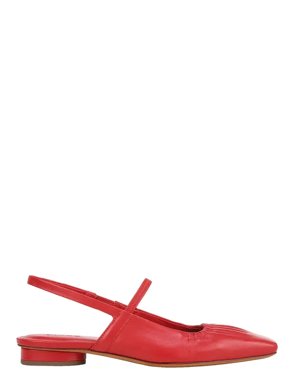 Vince Venice Leather Slingback Ballerina Flats - Crimson