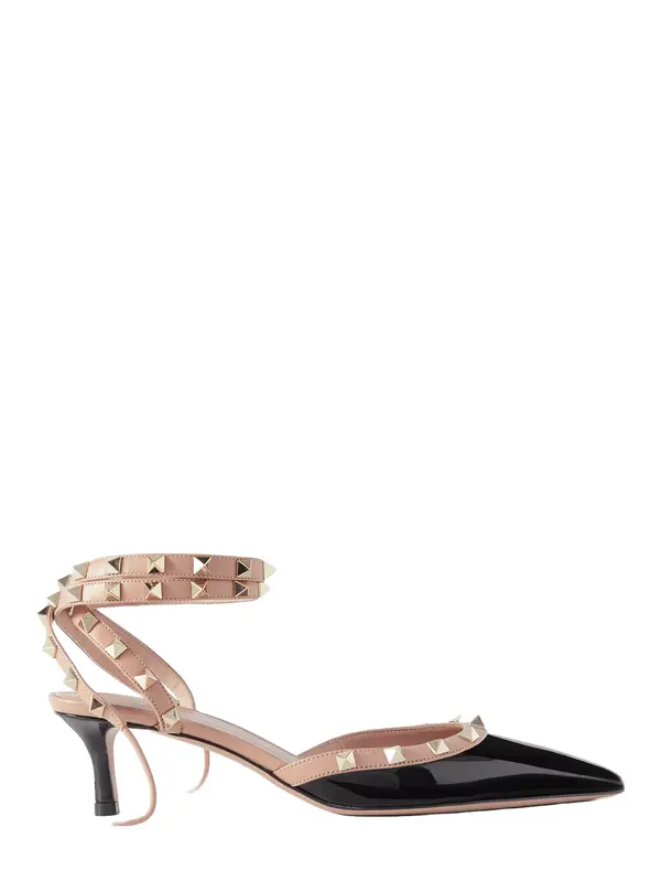 Valentino Garavani Rockstud 50 Patent-leather Pumps - Black