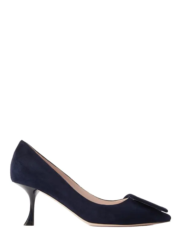 ROGER VIVIER Viv' In The City 65 Buckled Suede Pumps - Blue