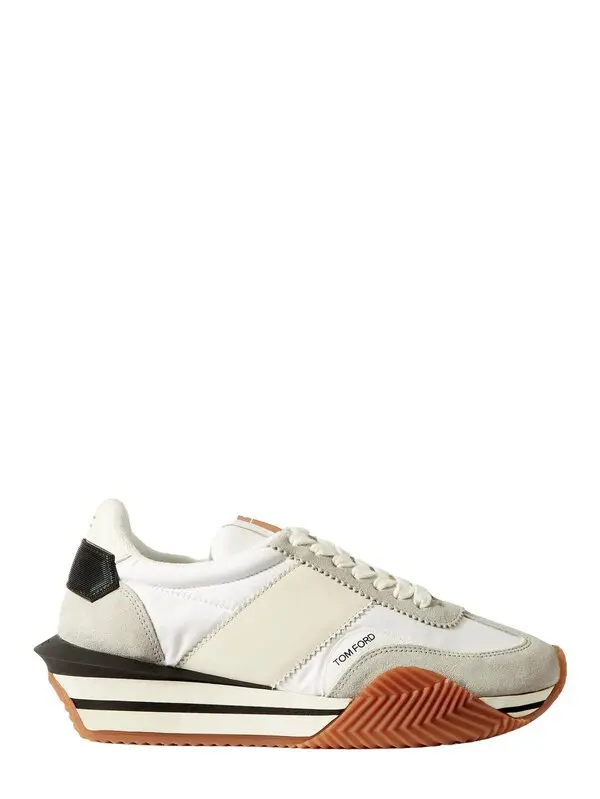 TOM FORD James Rubber-trimmed Sneakers - Neutrals