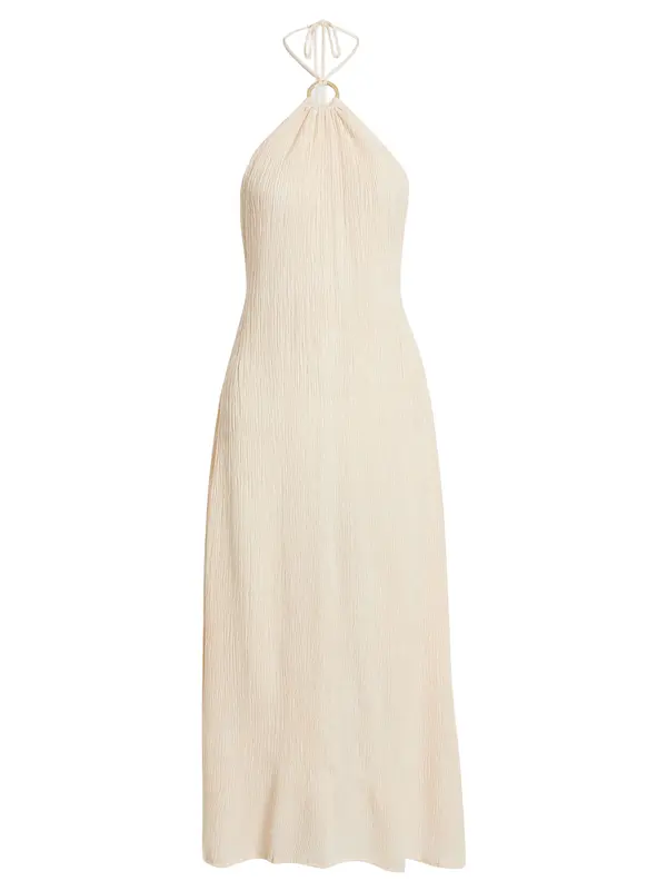 Savannah Morrow Lana Plissé Midi Dress - Cream