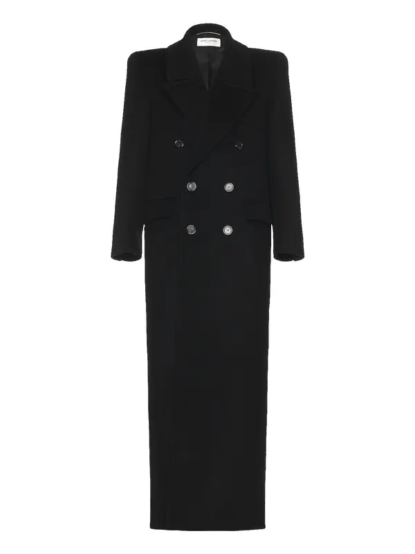 Saint Laurent Manteau Manche Monte Coat - Noir Profond
