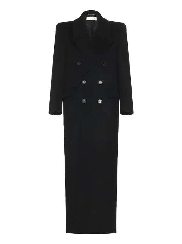 Saint Laurent Manteau Manche Monte Coat - Noir Profond