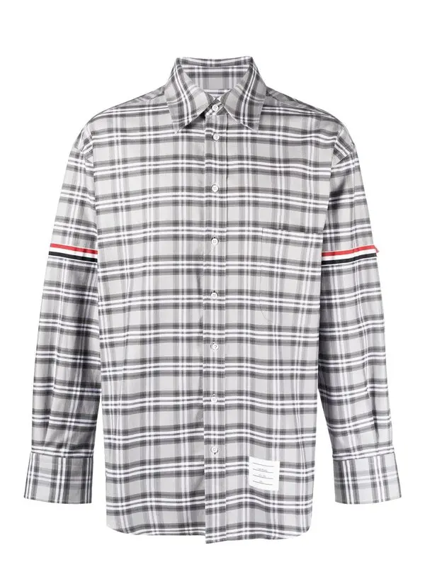 Thom Browne Plaid-check Print Shirt - Grey
