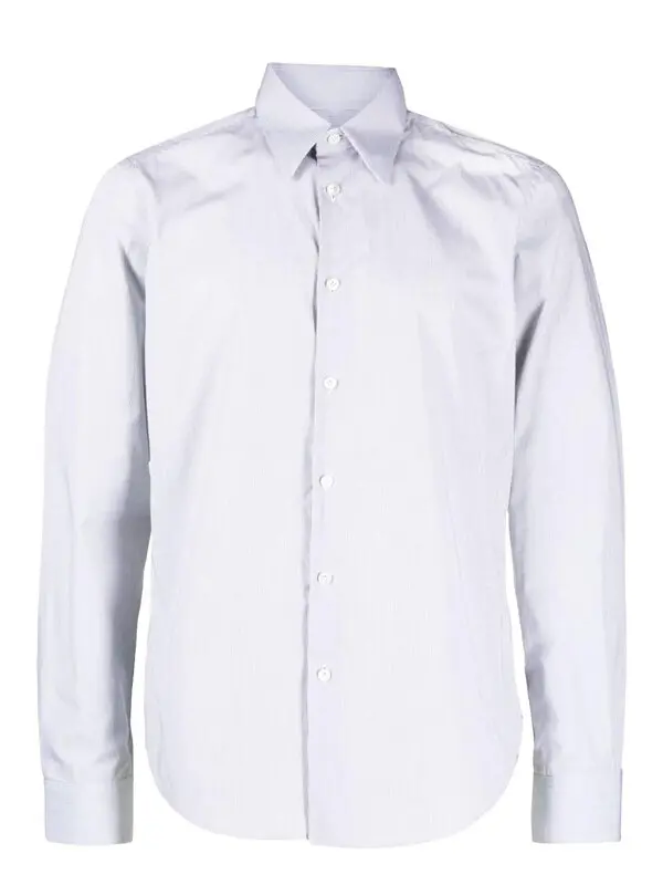 LANVIN Grid-pattern Cotton Shirt - Grey
