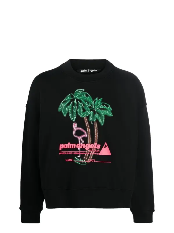 Palm Angels Ski Club Logo-print Sweatshirt - Black