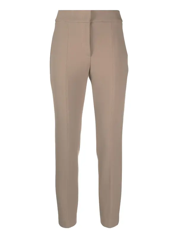 Peserico Cropped Slim-fit Trousers - Brown