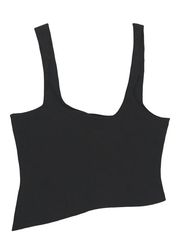 Christopher Esber Asymmetric Ribbed-knit Tank Top - Black