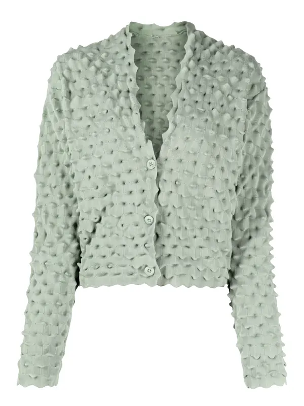 JNBY V-neck Cropped Cardigan - Green