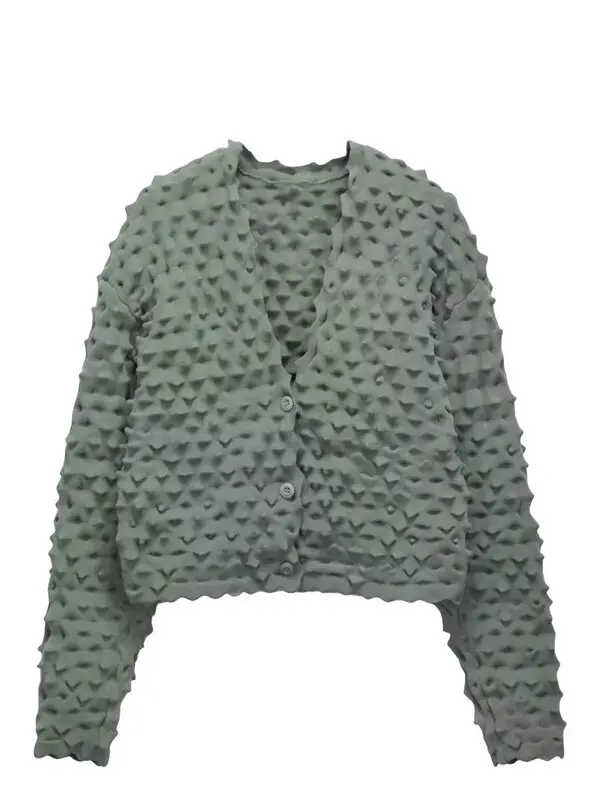 JNBY V-neck Cropped Cardigan - Green