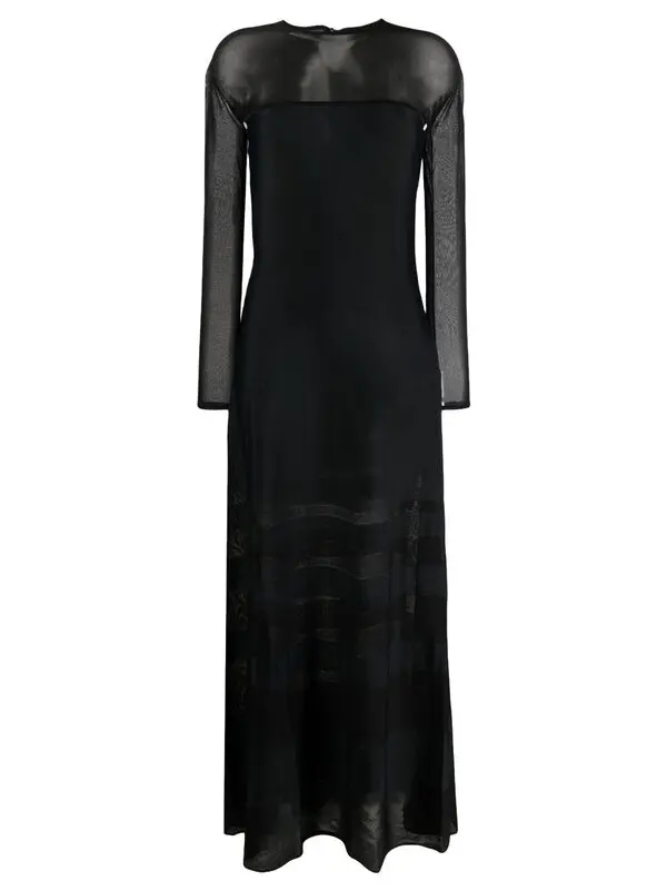Ralph Lauren Semi-sheer Maxi Dress - Black
