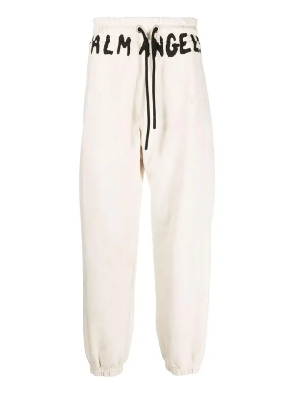 Palm Angels Logo-print Cotton Track Pants - White